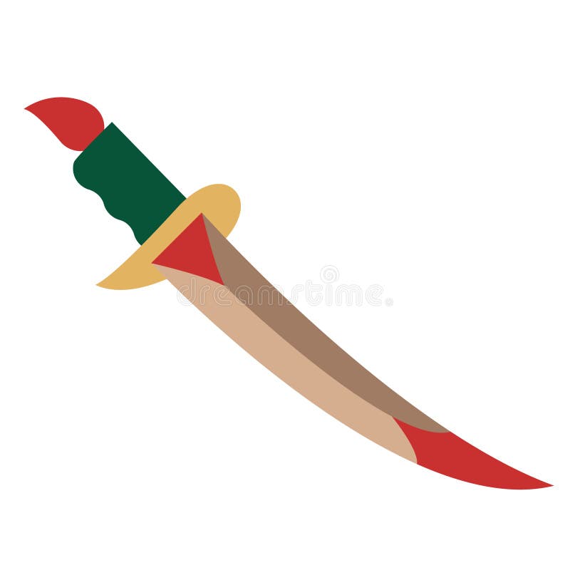Dagger Flat Illustration on White Stock Vector - Illustration of ...