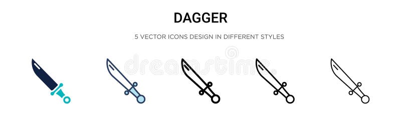 Dagger Icon in Filled, Thin Line, Outline and Stroke Style. Vector ...