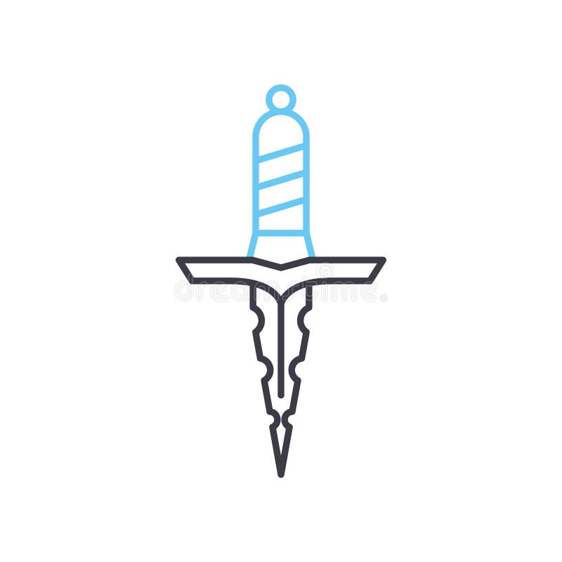 Dagger Line Icon Outline Symbol Vector Illustration Concept Sign