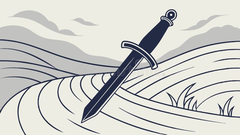 Dagger in Mountainous Landscape Vector, Vector Design Generative AI ...