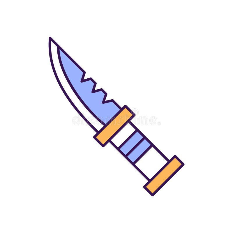 Dagger Outline with Colors Fill Vector Icon that Can Easily Edit or ...
