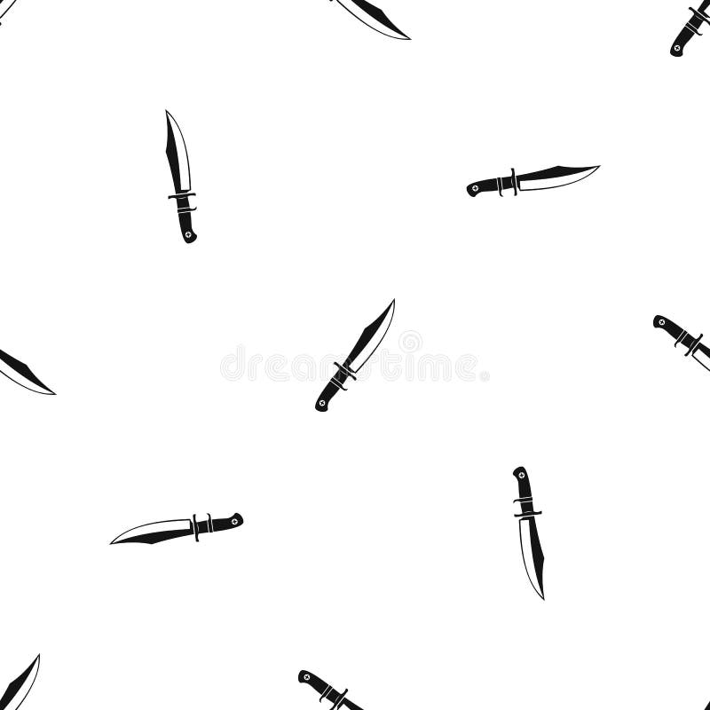 Dagger Pattern Seamless Black Stock Vector - Illustration of equipment ...