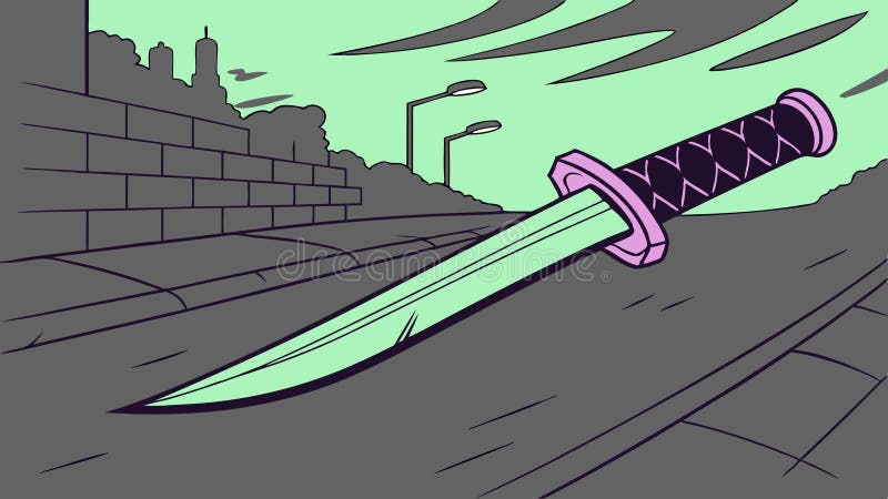 Dagger with Samurai in Ancient Japan Scene, Warrior Art, Vector Design ...