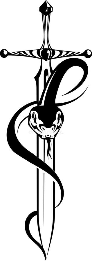 Dagger with the snake stock vector. Illustration of symbol - 13628841