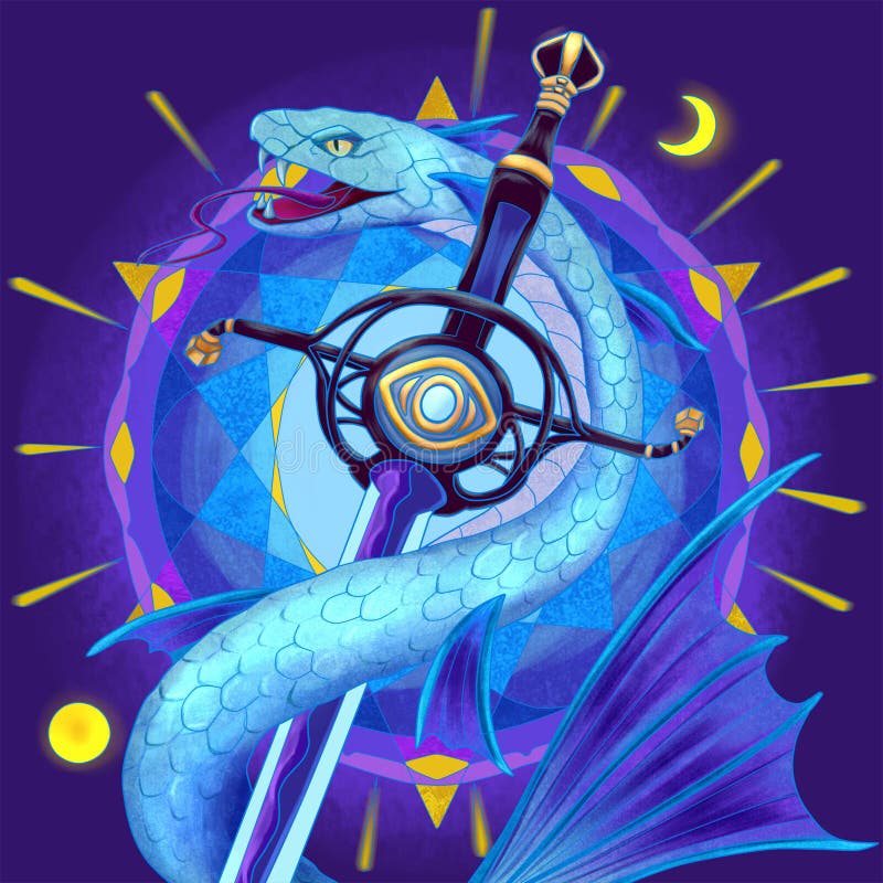 Dagger Snake Guardian stock illustration. Illustration of digital ...