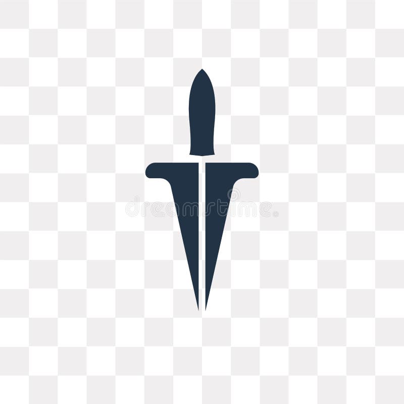 Dagger Vector Icon Isolated On Transparent Background, Linear Da Stock ...