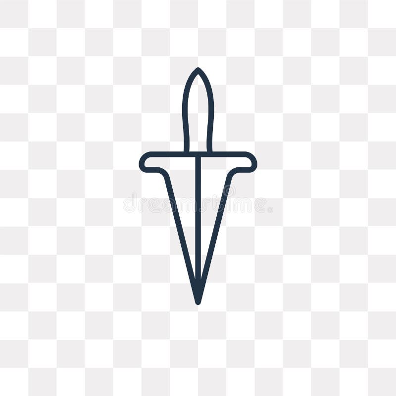 Dagger Vector Icon Isolated on Transparent Background, Linear Da Stock ...