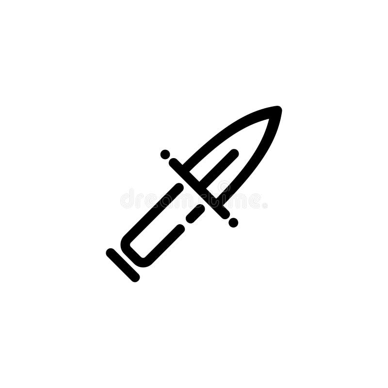 Dagger Weapon Monoline Symbol Icon Logo for Graphic Design, UI UX, Game ...