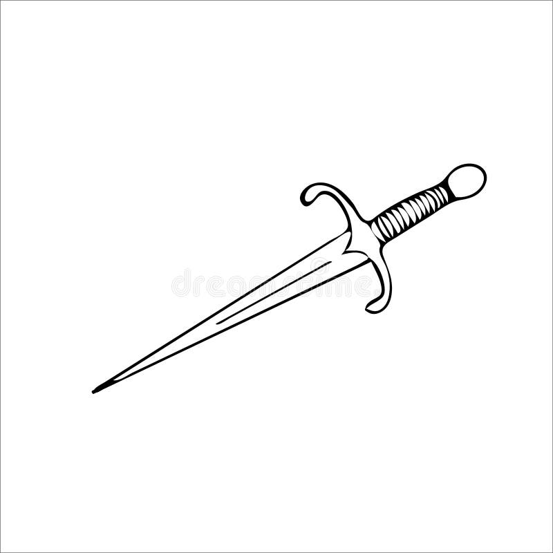 Dagger Weapon Thief Hand Draw Vector Picture Stock Vector ...