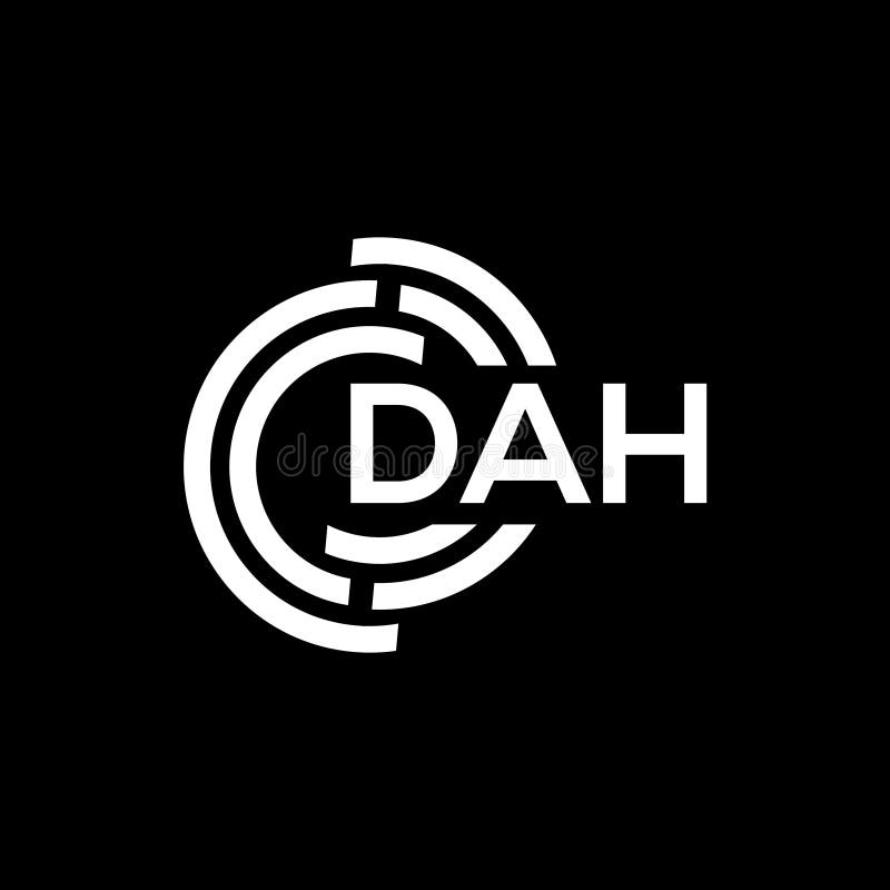 DAH Letter Logo Design on Black Background. DAH Creative Initials ...