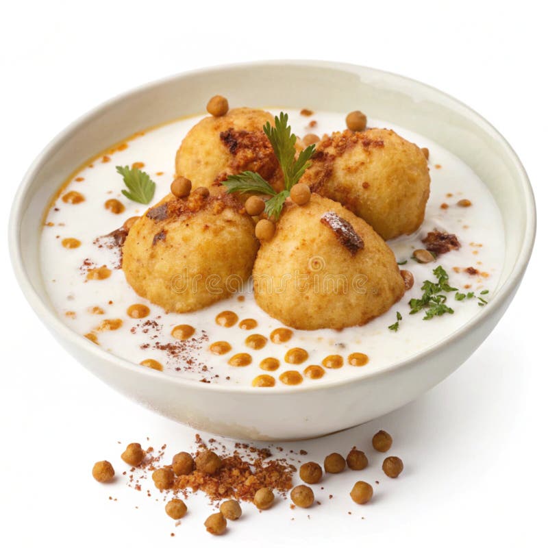 Dahi Vada Isolated on White Background Stock Illustration ...