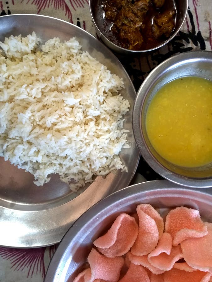 Dhal Bhat Curry Dish In Kathmandu, Nepal Stock Image - Image of ...