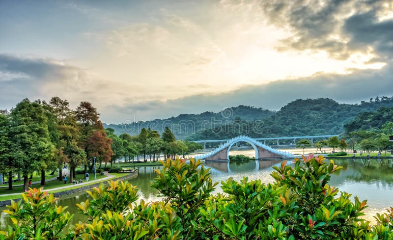 Dahu park in taiwan stock photo. Image of curve, chinese - 46842168