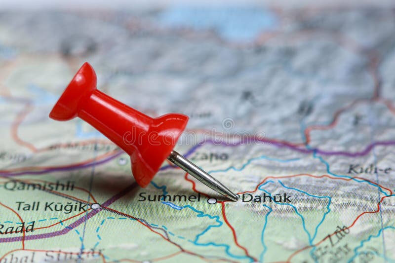 Dahuk, Iraq pin on map stock photo. Image of europe - 372797900