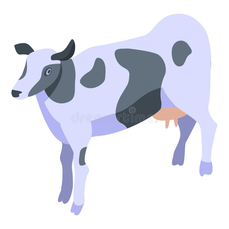 Dairy Cow Icon, Isometric Style Stock Vector - Illustration of cattle ...