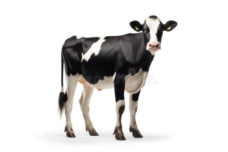 A Dairy Cow on White Background Stock Illustration - Illustration of ...