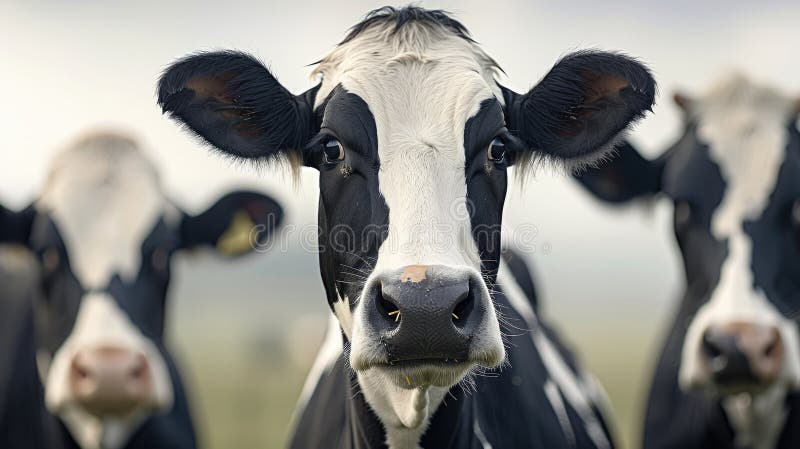 Dairy Cows on a Farm Eating Corn, Showcasing the Use of Corn To Feed ...