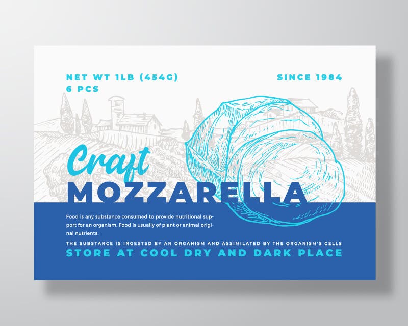 Dairy Food Label Template. Abstract Vector Packaging Design Layout ...