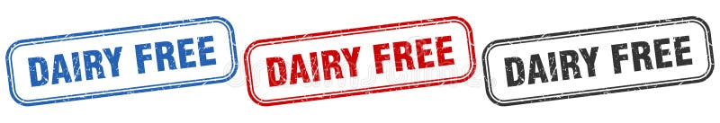 Dairy Free Square Isolated Sign Set. Dairy Free Stamp Stock Vector ...