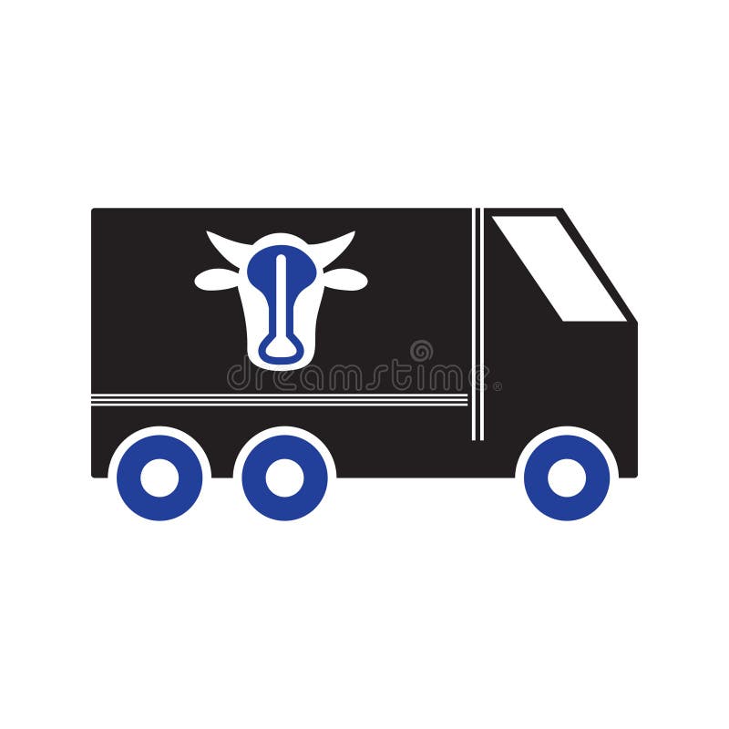 Dairy Milk Delivery Van Icon Stock Vector - Illustration of farm ...