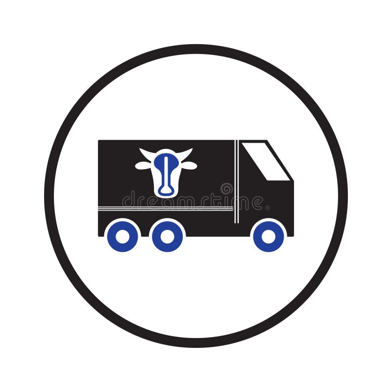 Dairy Milk Delivery Van Icon Stock Vector - Illustration of truck, farm ...