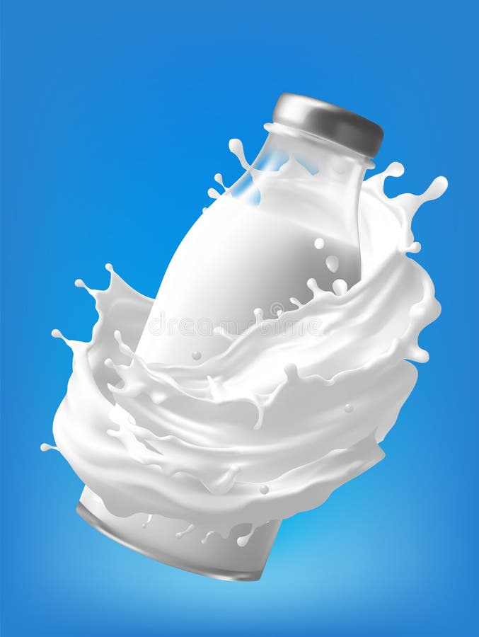Dairy Poster. Milk Products Ads Placard Decent 3d Vector Template Stock ...