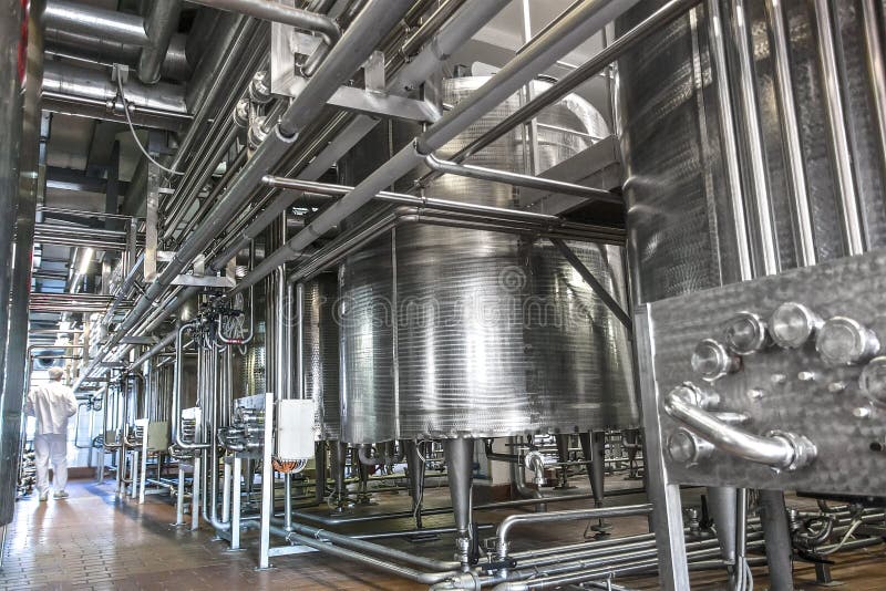 Dairy New Factory Equipment Stock Image - Image of production, pump ...