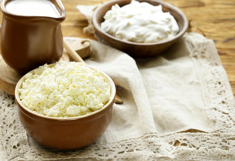 Dairy Product Organic Cottage Cheese Stock Photo - Image of natural ...