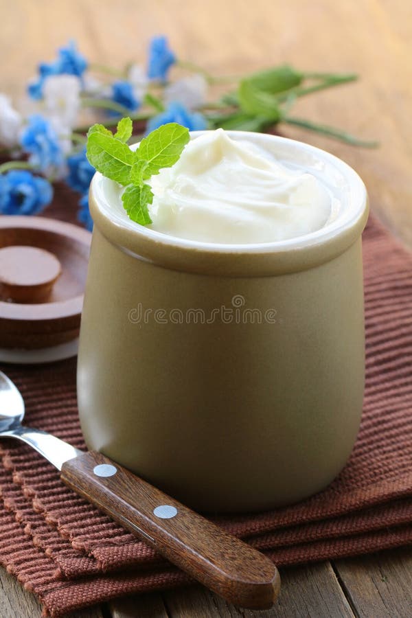 Dairy Product (sour Cream, Yogurt,) Stock Image - Image of fresh, dairy ...