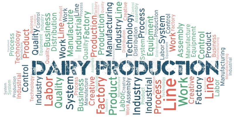 Dairy Production Word Cloud Create with Text only. Stock Illustration ...