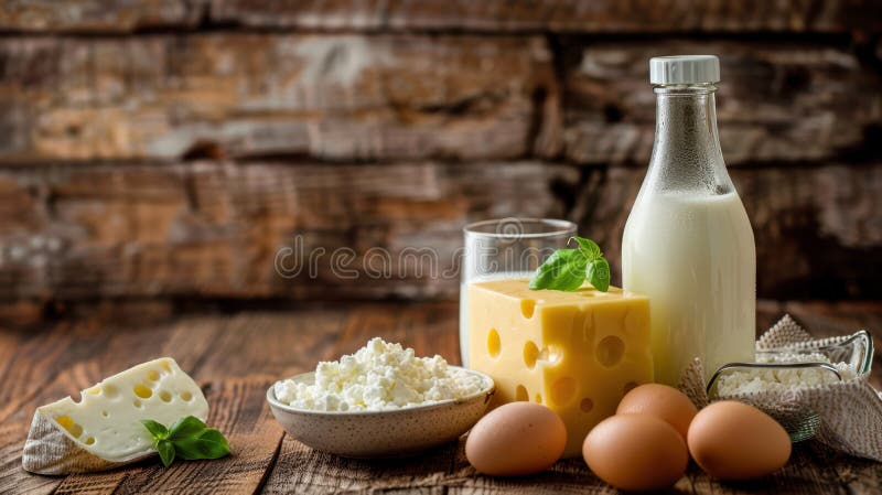 The Dairy Products on Table. AI Generated Stock Image - Image of ...