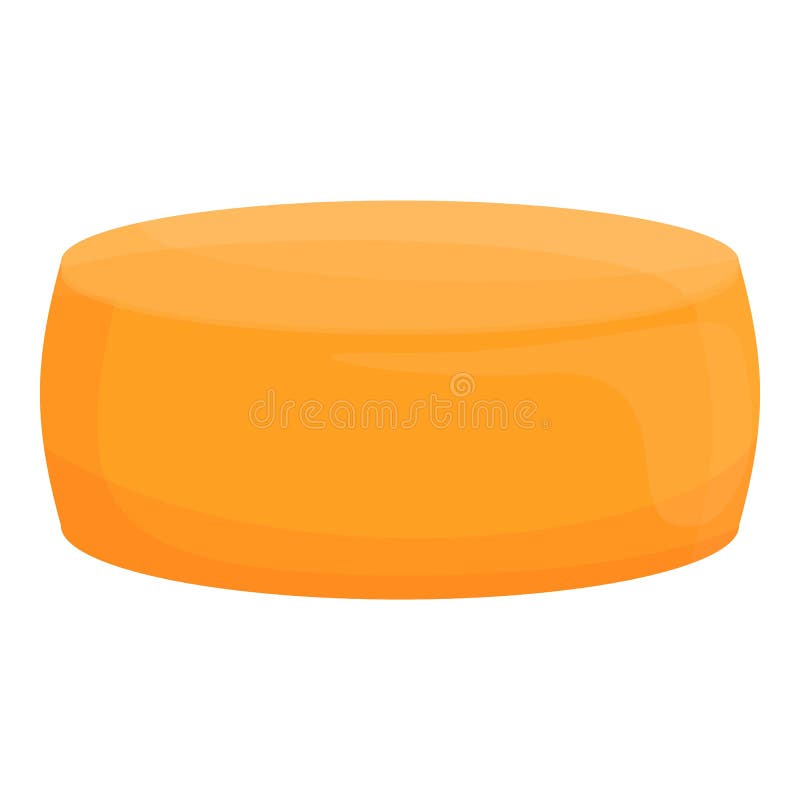 Dairy Round Cheese Icon, Cartoon Style Stock Vector - Illustration of ...