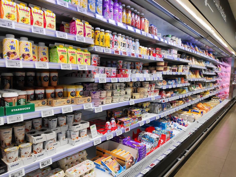 Dairy Section in a Supermarket in Austria Editorial Stock Photo - Image ...