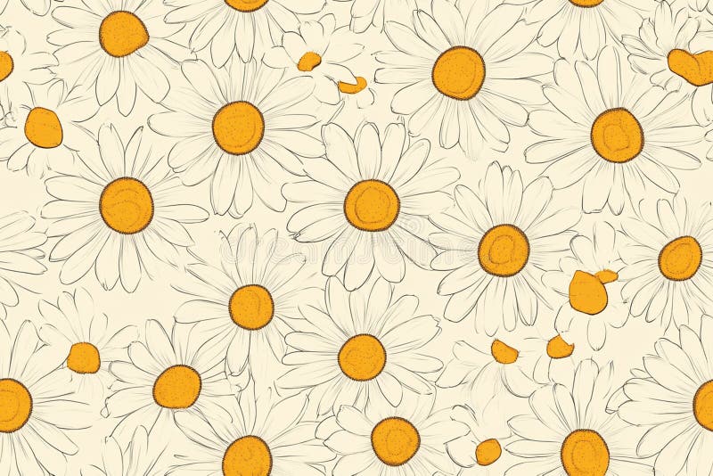Daisies Graphic Pattern Clip Art Design Stock Illustration ...