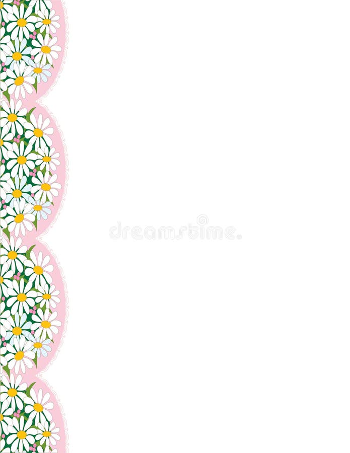 Daisy Border stock vector. Illustration of leaf, pink - 2534441