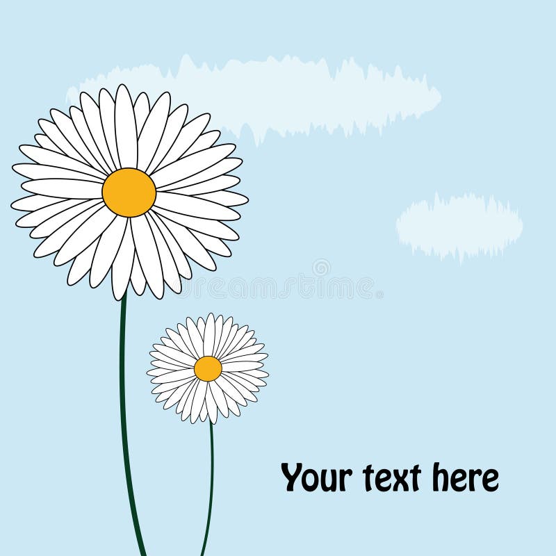 Daisy card stock vector. Illustration of gift, plant - 25586278