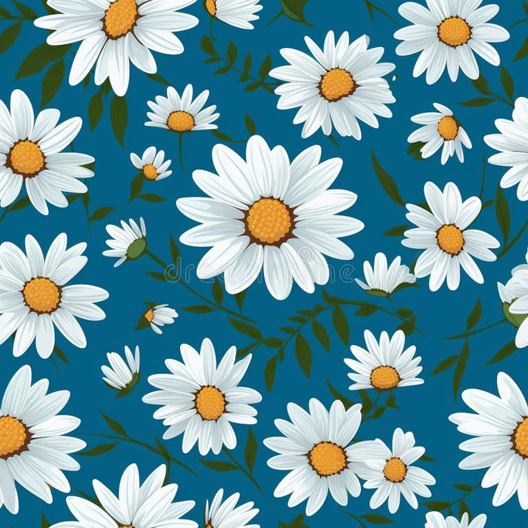 Daisy Cascade Floral Pattern Stock Illustration - Illustration of ...