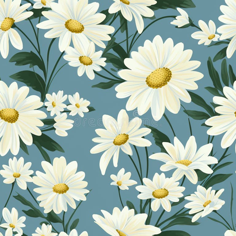 Daisy Cascade Seamless Beauty Stock Illustration - Illustration of ...