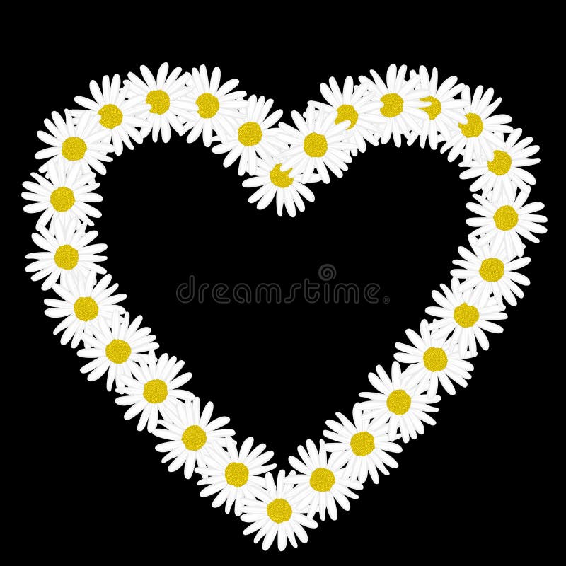 Daisy Chain in the Shape of a Heart Stock Vector - Illustration of ...