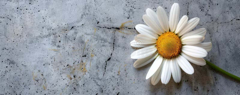 Daisy Concrete Backdrop Empty Wall Simple White Petals Stock Photos ...