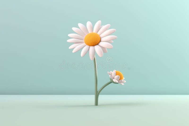 Daisy 3d Cartoon with Minimal Pastel Background Generative AI Stock ...