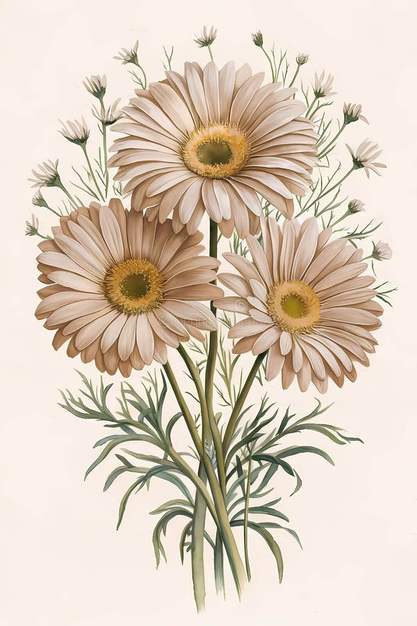 Daisy Daydream, Evoking a Sense of Calm and Joy Stock Illustration ...