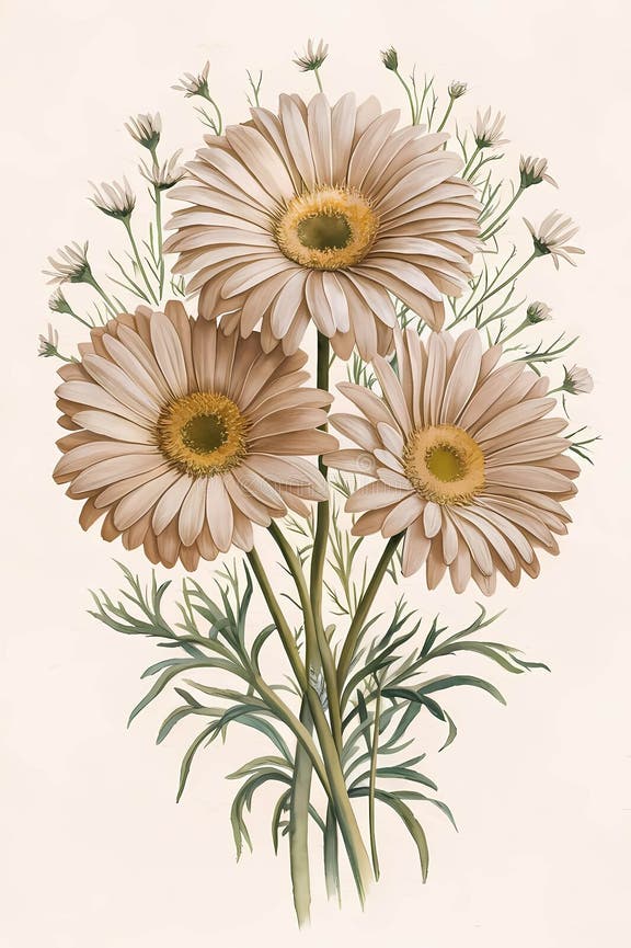 Daisy Daydream, Evoking a Sense of Calm and Joy Stock Illustration ...