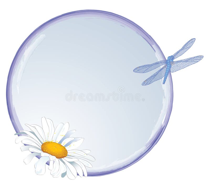 Daisy and dragonfly stock vector. Illustration of spring - 34896007