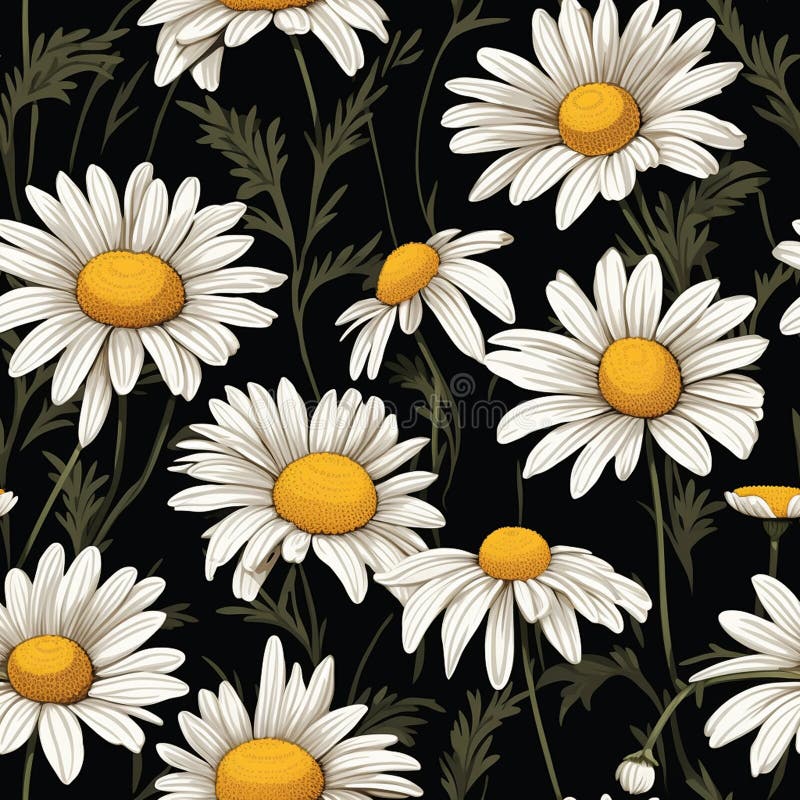 Daisy Dreams Seamless Floral Art Stock Photos - Free & Royalty-Free ...
