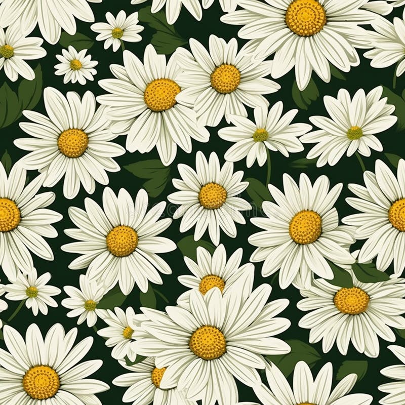 Daisy Elegance Unveiled Seamless Design Stock Photo - Image of tropical ...