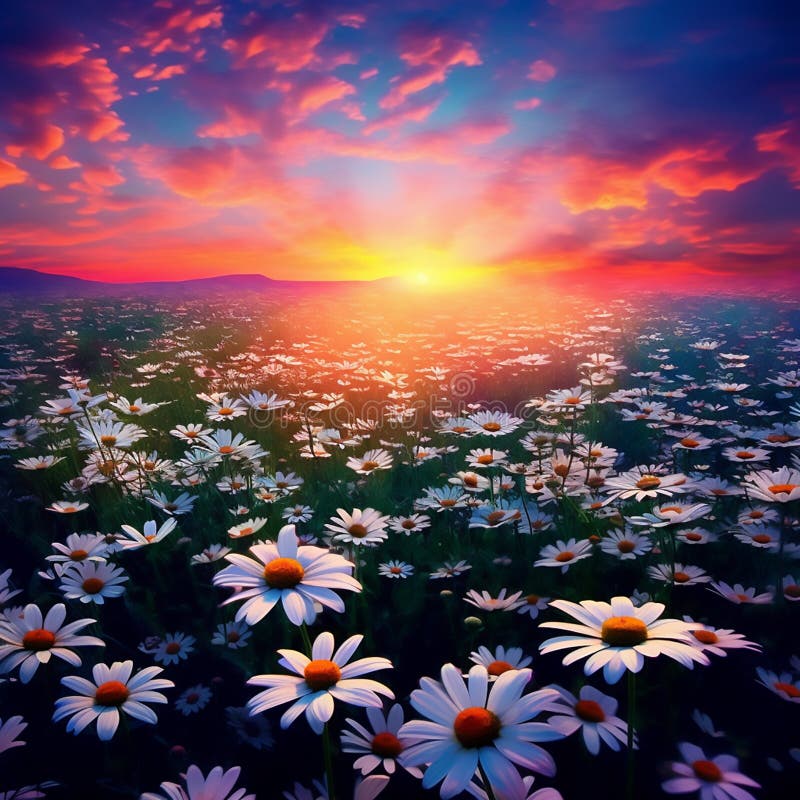 Daisy field stock illustration. Illustration of daisy - 281211352