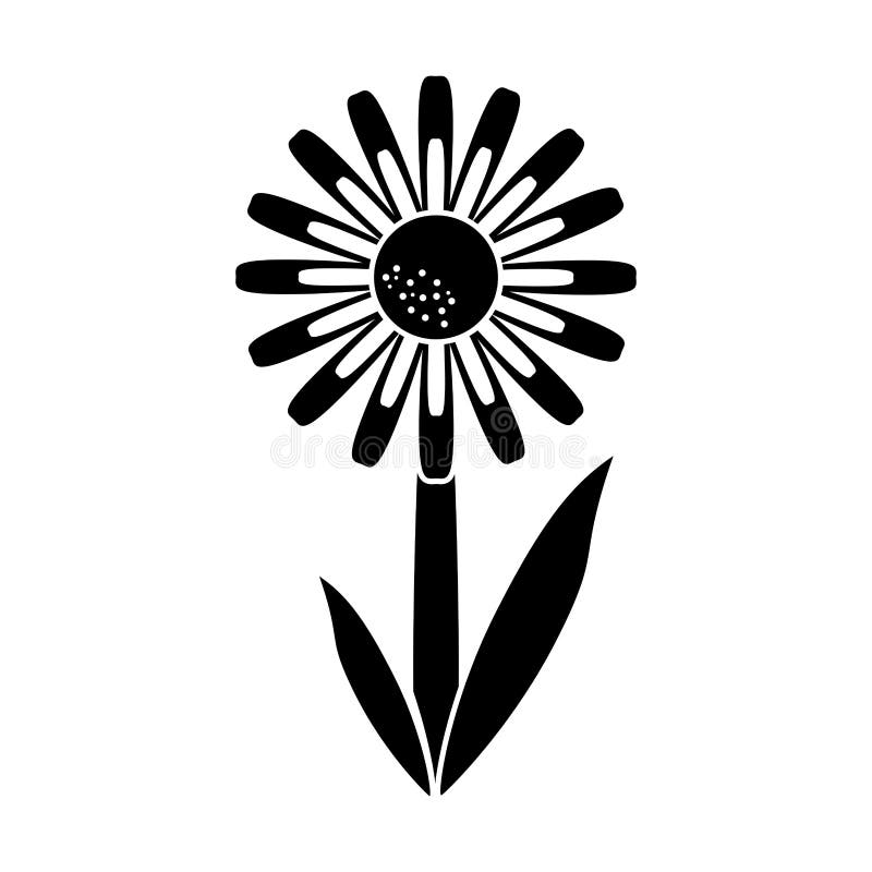 Daisy Floral Garden Spring Pictogram Stock Vector - Illustration of ...