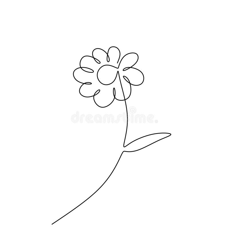 One Line Drawing Daisy Stock Illustrations – 403 One Line Drawing Daisy ...