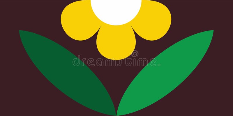Daisy Flower Cute Natural Geometry Stock Illustration - Illustration of ...